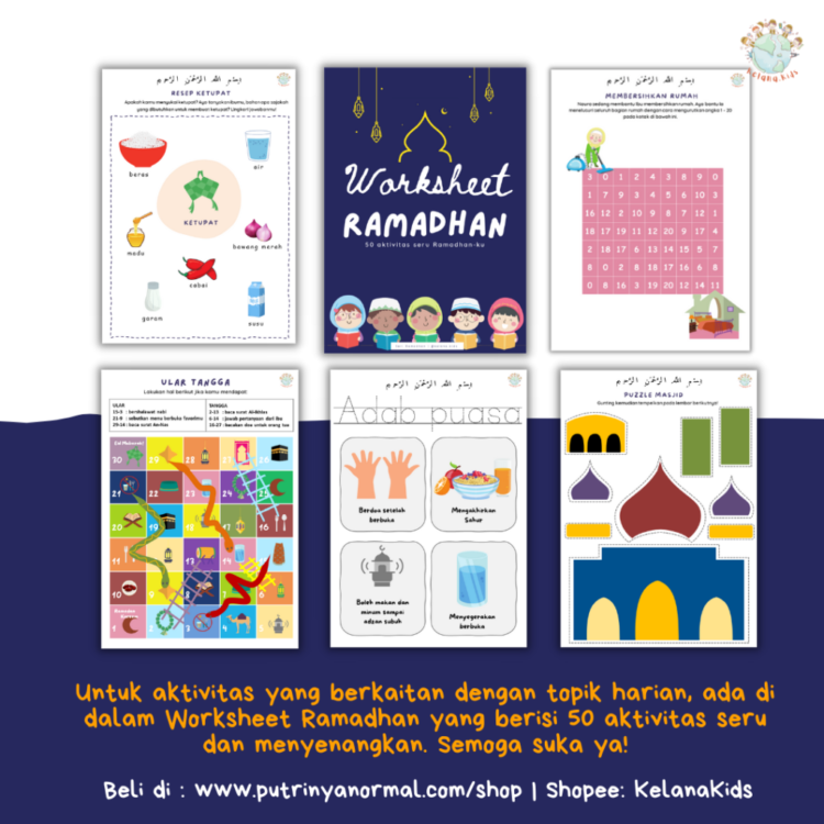 Printable Worksheet Lembar Kegiatan Aktivitas Ramadhan Anak