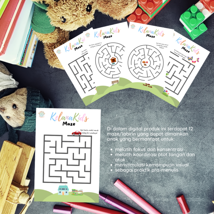 [ Lembar Kerja Printable Seri Maze Games ] KelanaKids - Labirin