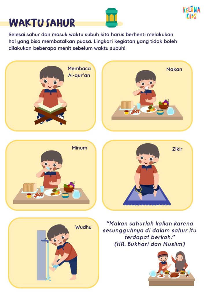 Printable Worksheet Lembar Kegiatan Aktivitas Ramadhan Anak