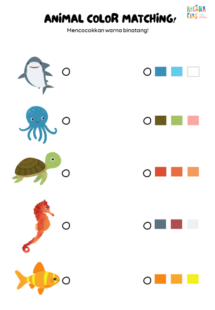 [ Seri Printable ] Worksheet Animals Bahasa Inggris / Indonesia