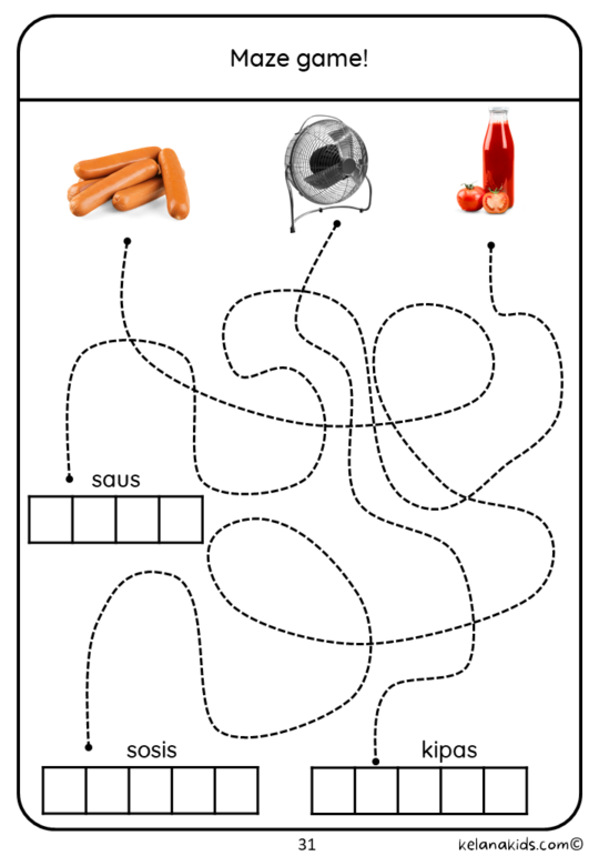 [ Seri Printable Worksheet ] Learning Sheet Belajar Membaca