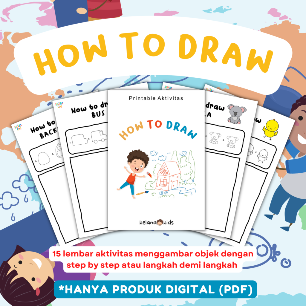 [ Seri Printable Activity ] Worksheet How to Draw - Kelanakids.com