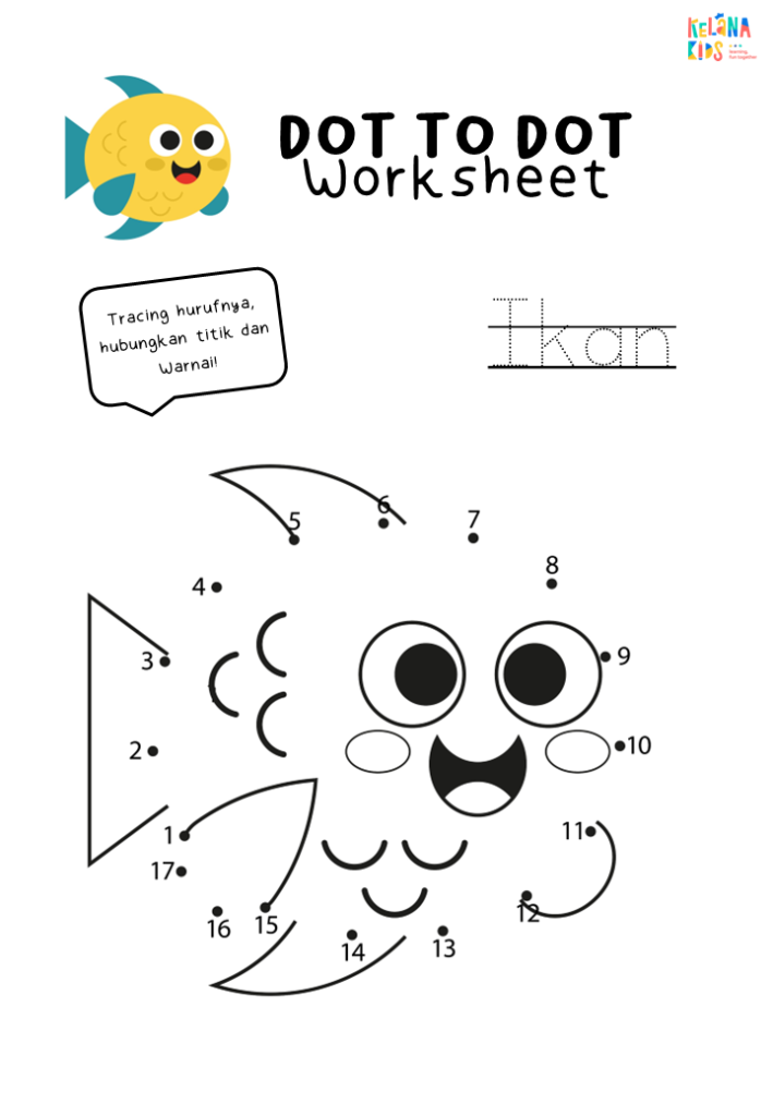 [ Printable Activity ] Worksheet Dot to Dot - Menghubungkan Titik ...