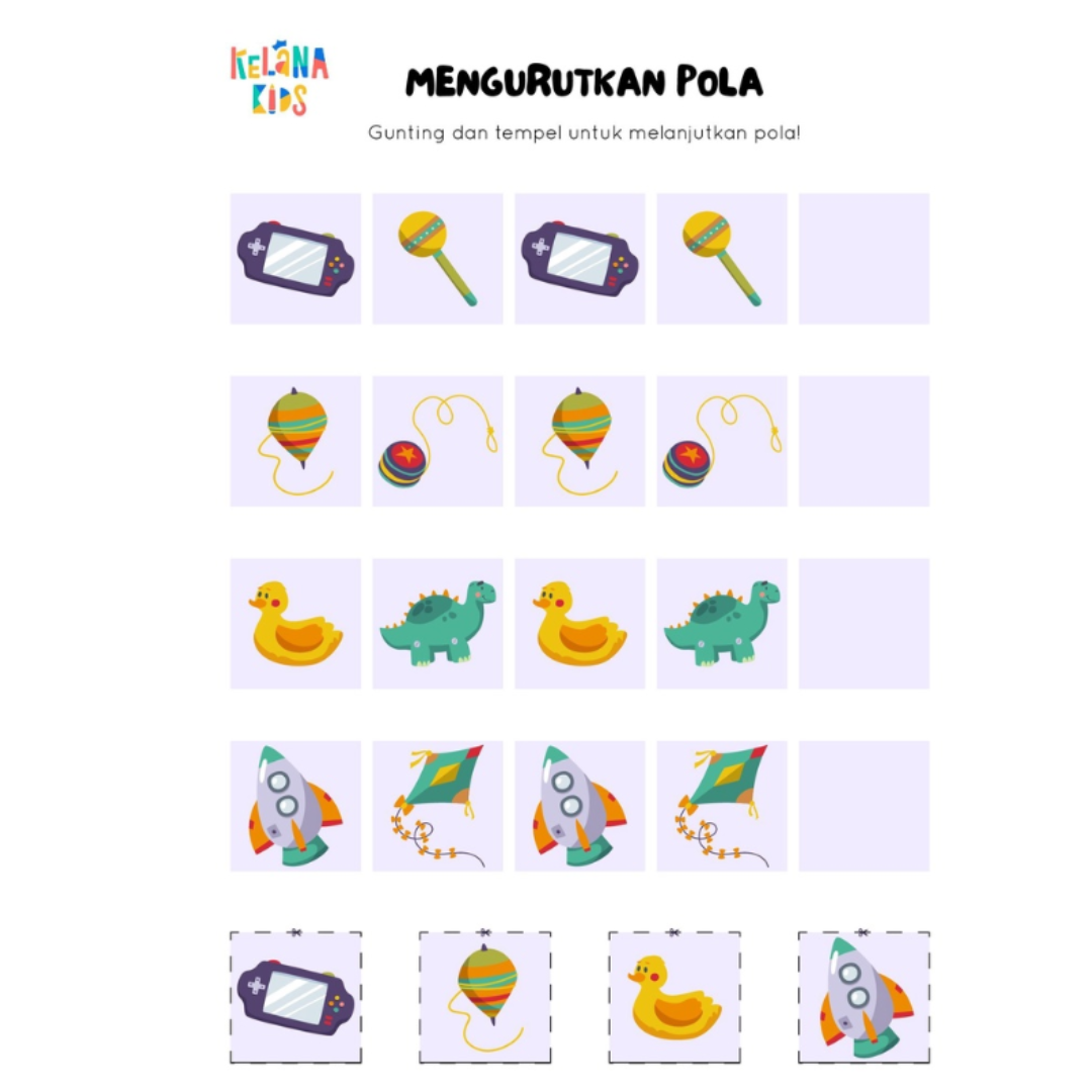 [ Seri Printable Tematik ] Worksheet Mainan - Kelanakids.com