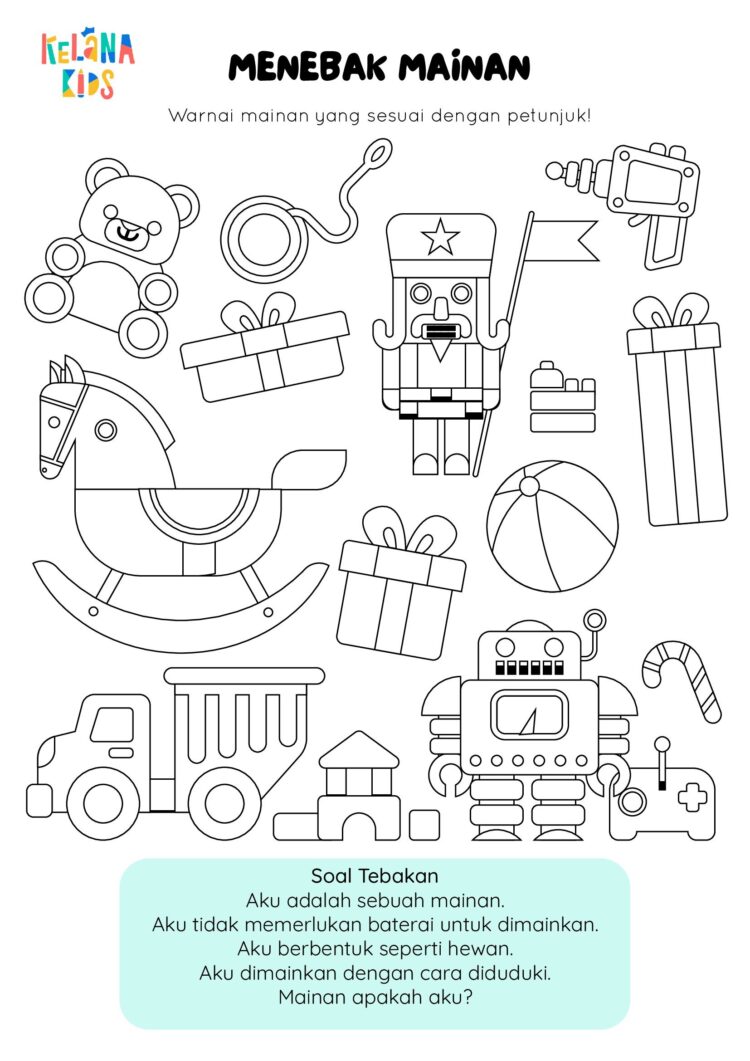[ Seri Printable Tematik ] Worksheet Mainan - Kelanakids.com