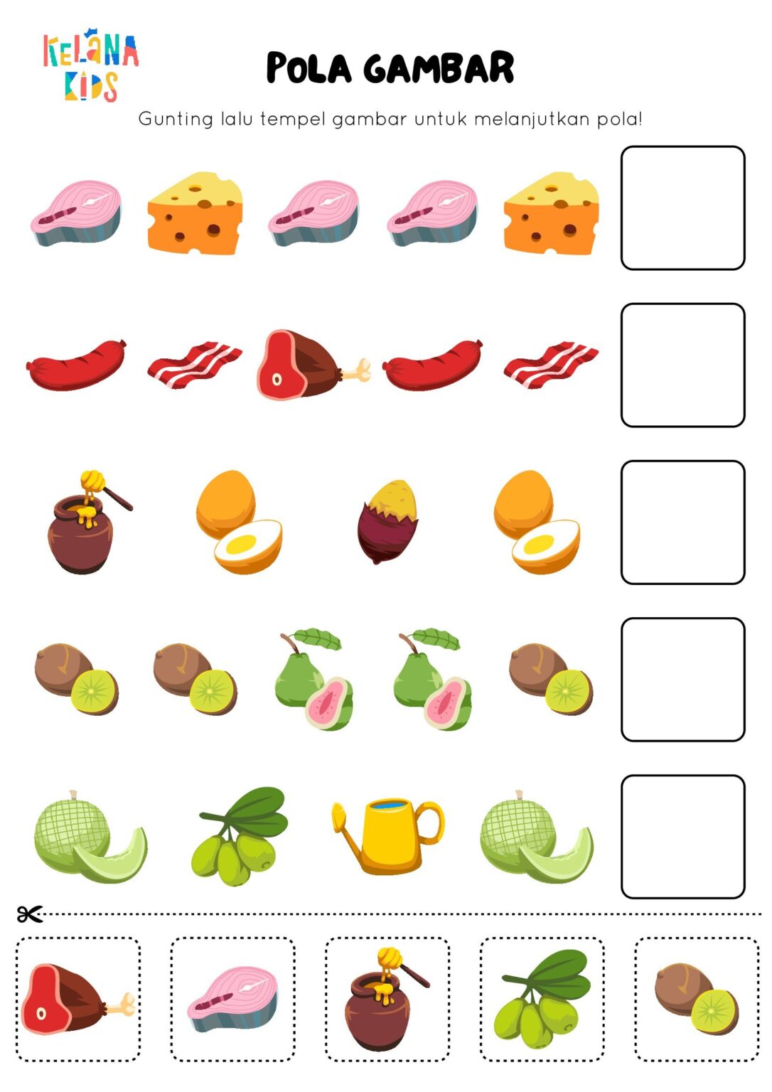 [ Seri Printable Tematik ] Worksheet Makanan - Kelanakids.com