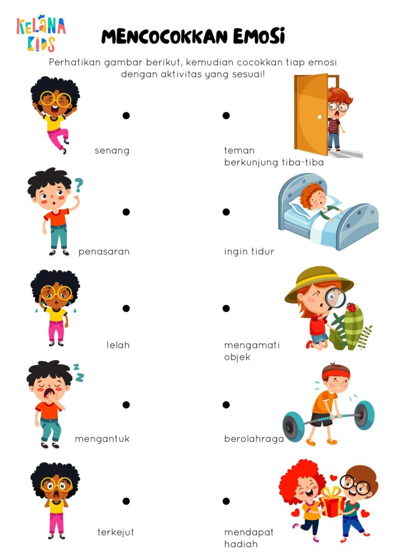 [ Seri Printable Tematik ] Worksheet Emosi - Kelanakids.com