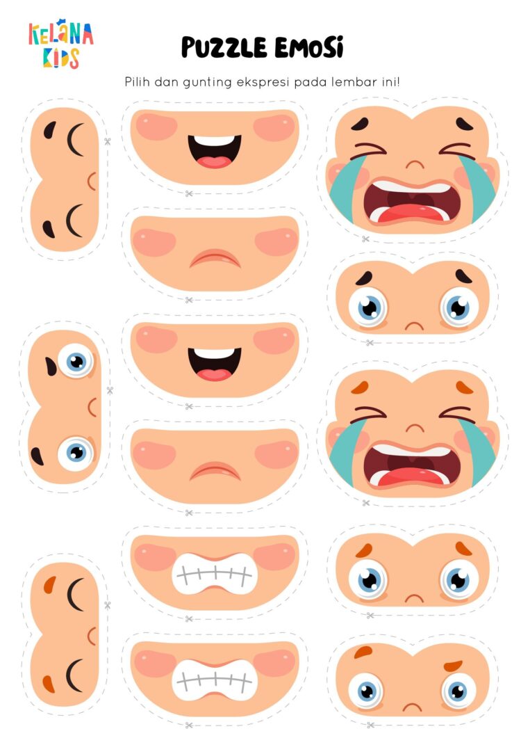 [ Seri Printable Tematik ] Worksheet Emosi - Kelanakids.com