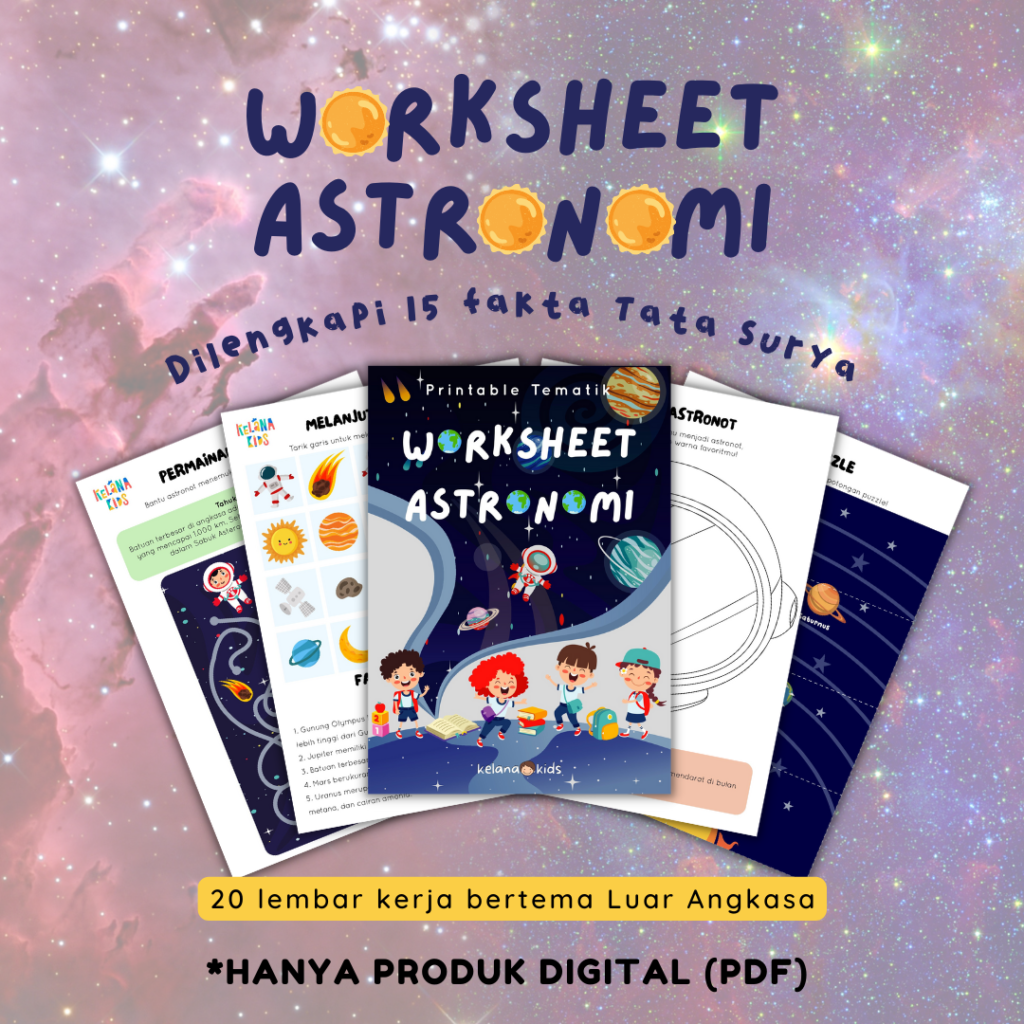 [ Seri Printable Tematik ] Worksheet Astronomi - Kelanakids.com