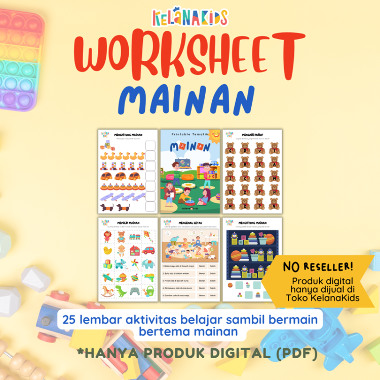 [ Seri Printable Tematik ] Worksheet Mainan - Kelanakids.com