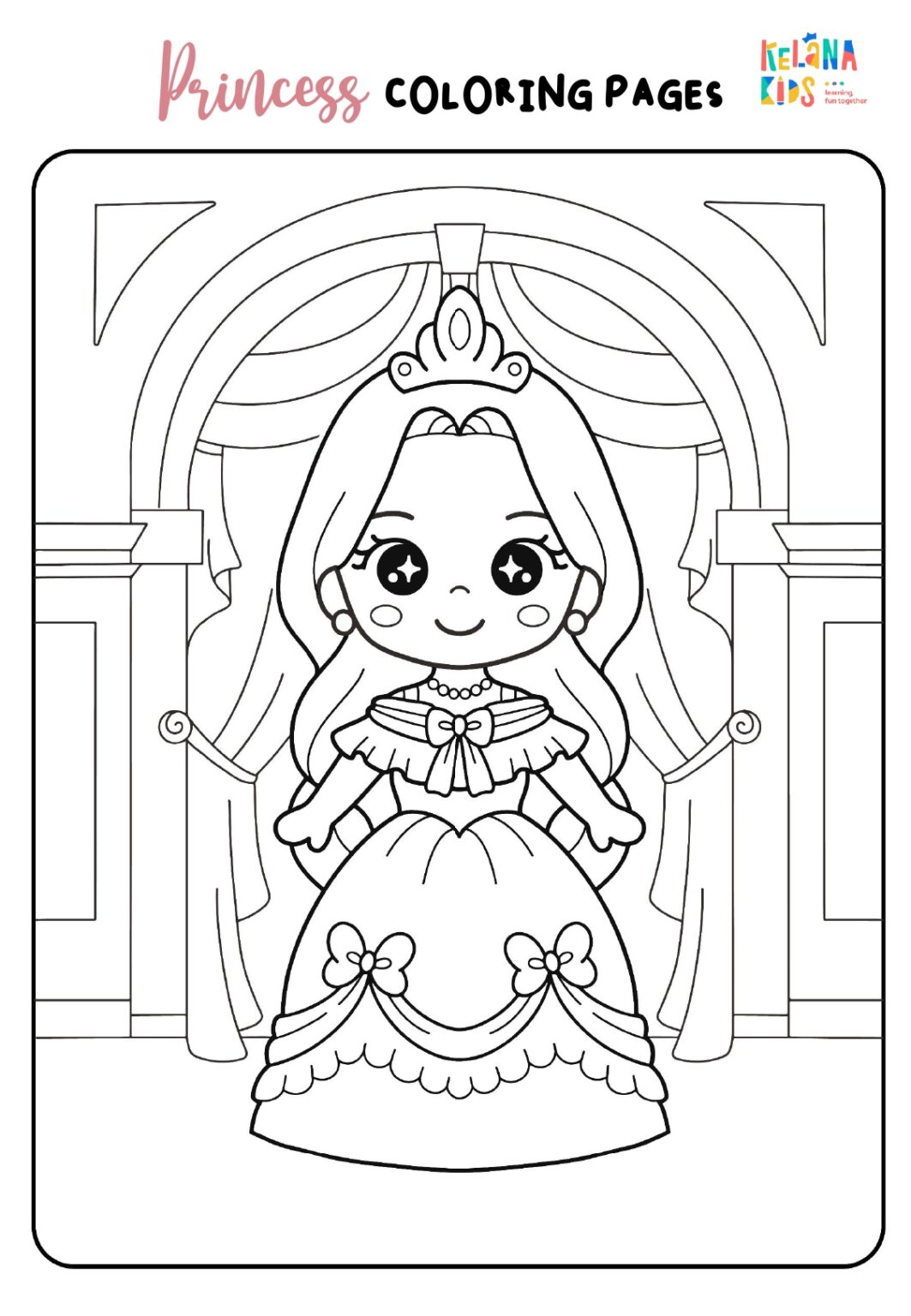 [ Printable Activity ] Lembar Mewarnai Gambar - Tema Princess