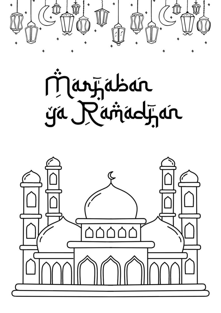 Mewarnai Gambar Tema Ramadhan [ + Bonus Gratis Worksheet ]