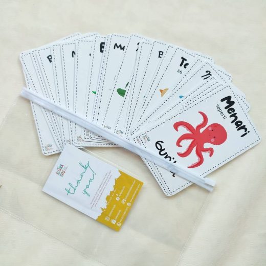 Mainan Edukasi Kartu Flashcard Anak Bergerak Meniru Binatang
