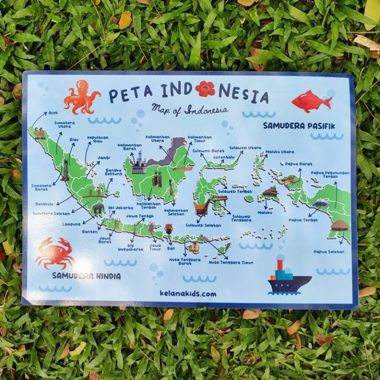 Poster Edukasi Map Peta Indonesia Wipe Clean Ukuran A3