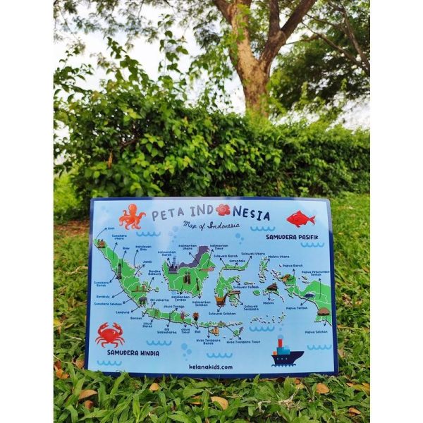 Poster Edukasi Map Peta Indonesia Wipe Clean Ukuran A3