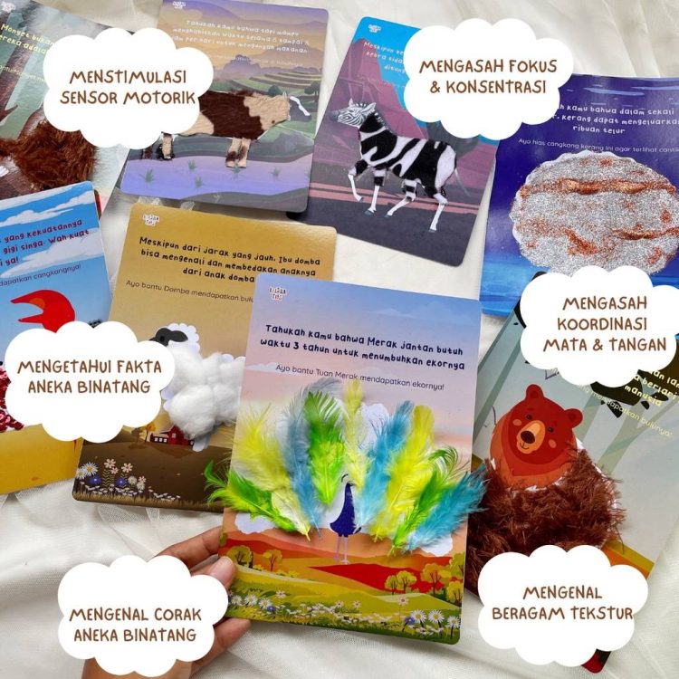 Texture Sensory Play Activity Set Mainan Edukasi Sensorik Anak Menempel ...